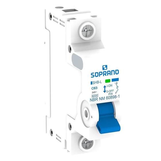 Disjuntor Soprano DIN 1P 50A SHB Curva C Cemig Branco - Disjuntor Din - Magazine Luiza