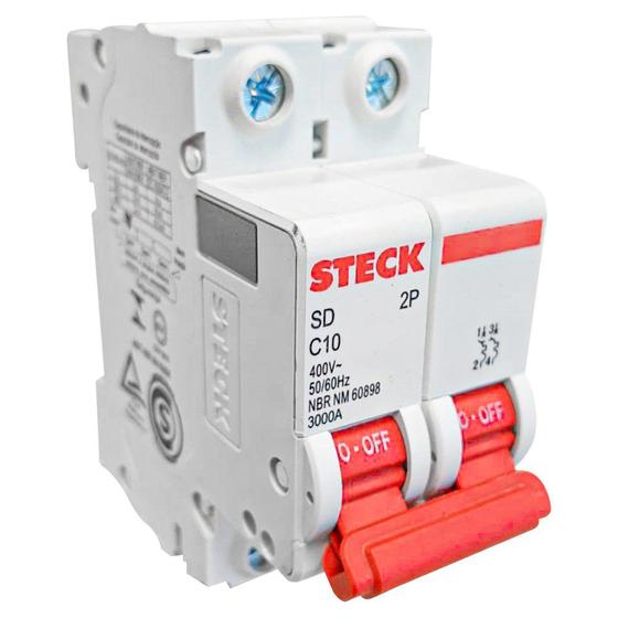Disjuntor Steck "din" Bipolar 10a. C - Disjuntor DR - Magazine Luiza