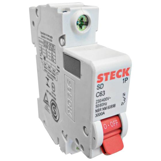 Disjuntor Steck "din" Unipolar 63a. C - Disjuntor DR - Magazine Luiza