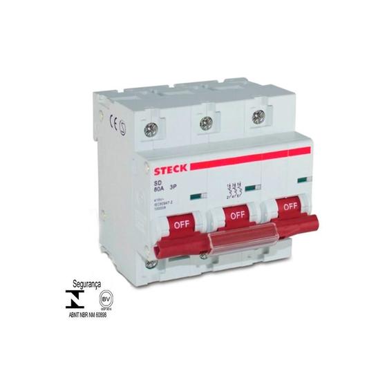 Disjuntor Steck Tripol Serie Sd63 C 100A Curva C 10Ka - Disjuntor DR - Magazine Luiza