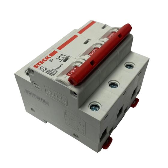 Disjuntor Steck Tripolar Triplo Curva C 10a, 16a, 20a, 25a, 32a, 40a, 50a, 63a - Disjuntor Din ...