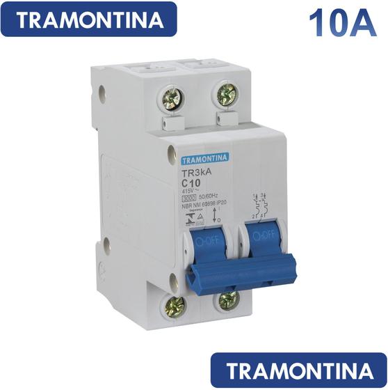 Disjuntor tr3ka 2p 10a curva c tramontina - Disjuntor Din - Magazine Luiza