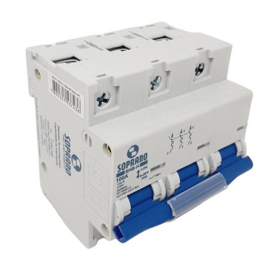 Disjuntor Trifásico Curva C 100A 10kA Soprano - Disjuntor Caixa Moldada - Magazine Luiza