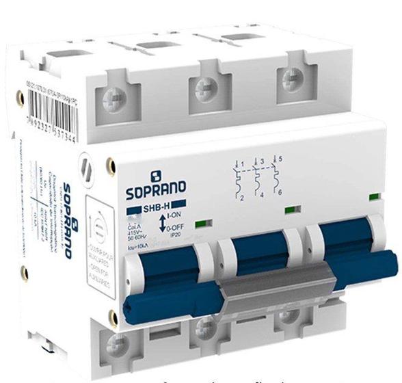 Disjuntor Trifásico Curva C 125A 10kA Soprano - Disjuntor DR - Magazine Luiza