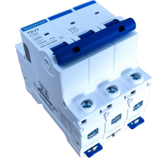 Disjuntor Trifásico Tripolar C 50 Amperes Tramontina - Disjuntor Din - Magazine Luiza