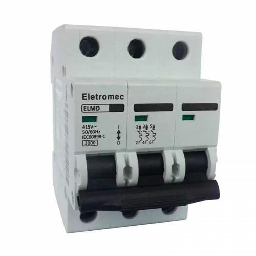 Disjuntor Tripolar 2A Curva C 3Ka 415V Eletromec - Disjuntor Din - Magazine Luiza