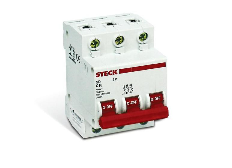 Disjuntor Tripolar 3P 100A - Steck - Disjuntor Din - Magazine Luiza