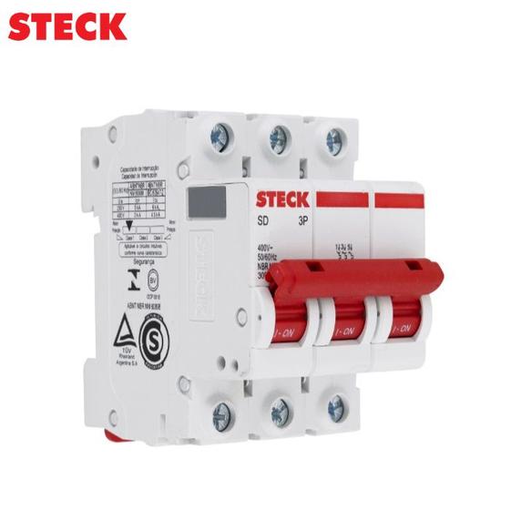 Disjuntor Tripolar 3p Din Curva C 3kA de 10A a 63A Steck - Disjuntor DR - Magazine Luiza