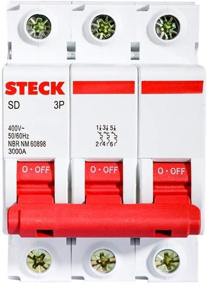 Disjuntor Tripolar 50a Curva C 400v 50/60hz 3000A Steck - Disjuntor DR - Magazine Luiza