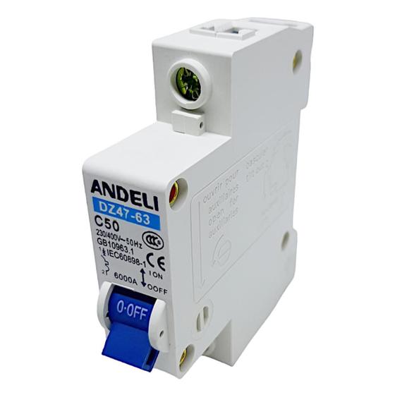 Disjuntor Unipolar 50A - Andeli Dz47-63 - Disjuntor Din - Magazine Luiza