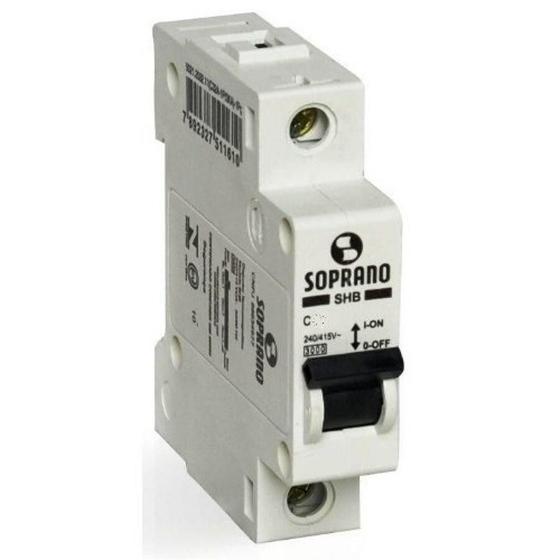 Disjuntor Unipolar 63A DIN - Soprano - Disjuntor Din - Magazine Luiza