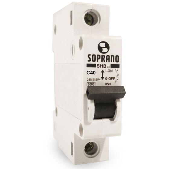 Disjuntor unipolar din 1x40a curva c - SOPRANO - Disjuntor Din - Magazine Luiza