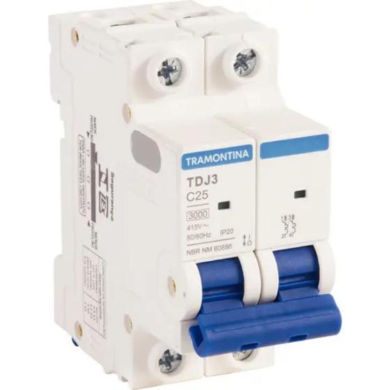 Disjuntores Mini Din Bipolar Duplo Bifásico 2 Fases Curva C Inmetro De 10A Até 63 Amperes ...