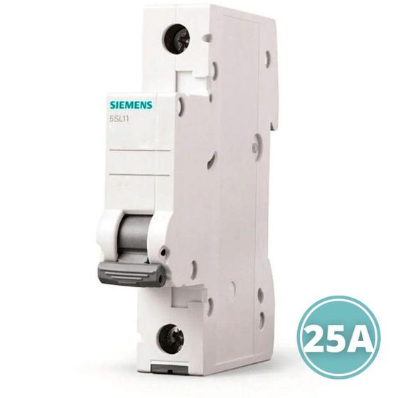 Disjuntores Unipolar 25a Curva C, 5SL1125-7MB Siemens - Siemens - Disjuntor Din - Magazine Luiza