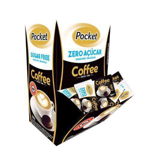 Display 100 Unidades Bala Pocket Sabor Café Zero Adição de Açúcar ...