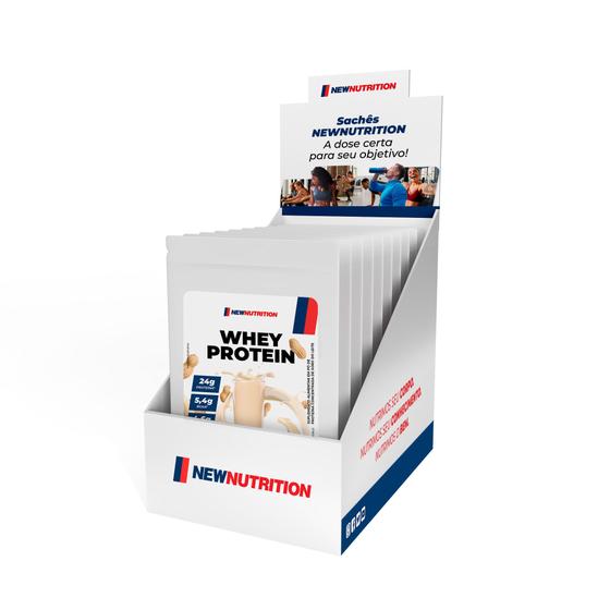Display com 10 Sachês Whey Protein Concentrado 36g Amendoim ...
