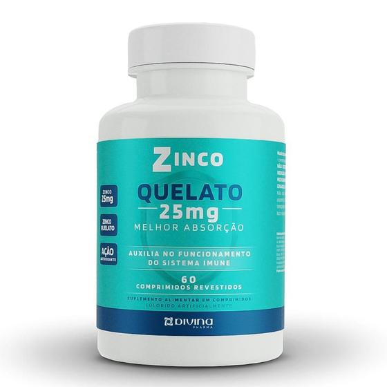 Divina zinco 25mg com 60 comprimidos - DIVINA PHARMA - Zinco - Magazine ...