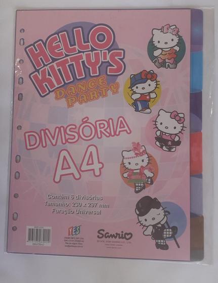 Divisória Pra Fichario Yes Hello Kitty a4 C/6 - Divisória para Fichário ...