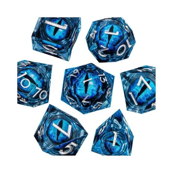 DND Liquid Core D20 D12 D10 D8 D6 D4 Resina RPG Conjunto De Dados Borda ...