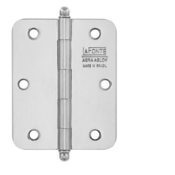 Dobradiça 1500 3,5x3 Aço Escovada -Sem Anel - LaFonte Canto Redondo ...