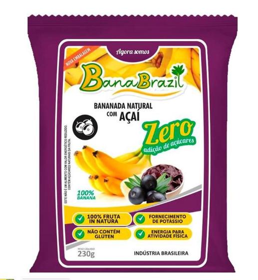 Doce Banana Bananada Açai Zero C/10 unids de 23g - BanaBrazil - Doce de ...