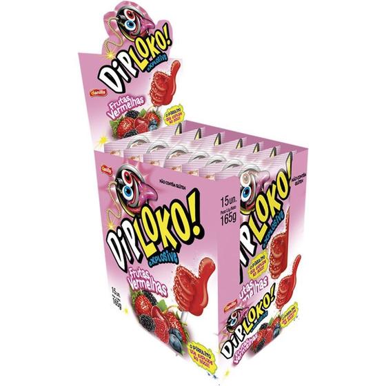 Doce DIP Loko Explosive Frutas VERM Display com 15 - Danilla Foods ...