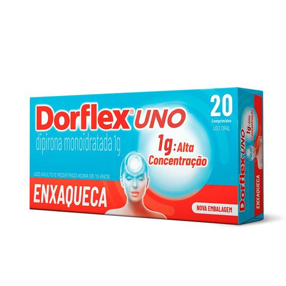 Dorflex Uno Para Enxaqueca Dipirona Monoidratada 1g 20 Comprimidos - Vitaminas A-Z - Magazine Luiza