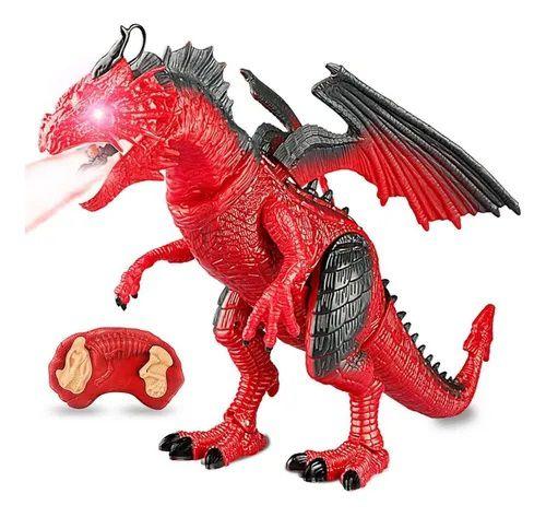Dragão De Fogo Dinossauro Aidan Controle Remoto Solta Fumaça Cantão