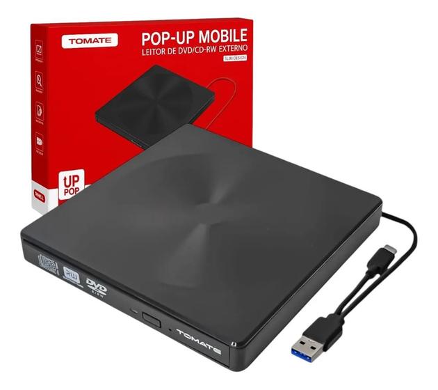 Drive Externo Leitor Gravador Externo De Cd E Dvd Tipo C Usb 3.0 Tomate ...
