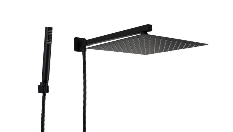 Ducha Chuveiro Inox 304 30x30 cm Preto Fosco com Desviador e ...