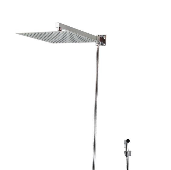Ducha Chuveiro Inox 30x30 Cm Com Desviador E Ducha De Mão de Metal ...