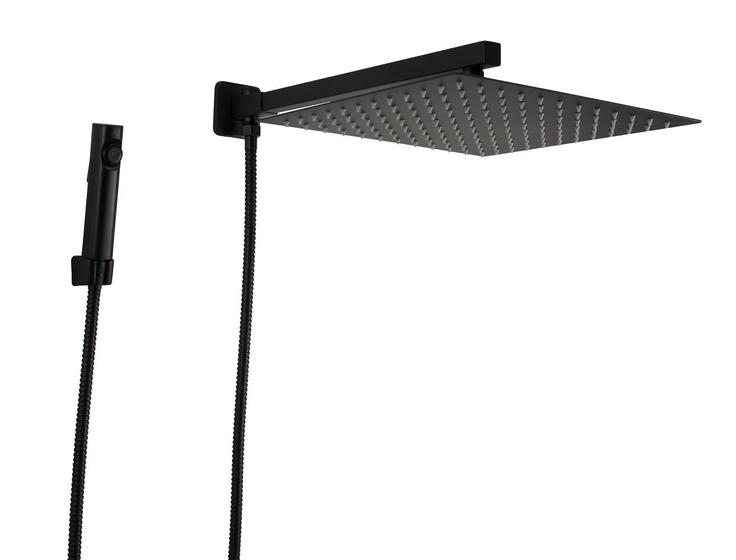 Ducha Chuveiro Inox 30x30 cm Preto Fosco Quadrado com Chuveirinho de ...