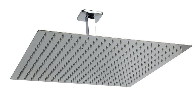 Ducha Chuveiro Inox 40 cm 304 Slim Quadrado C/ Braço De Teto 10 Cm ...