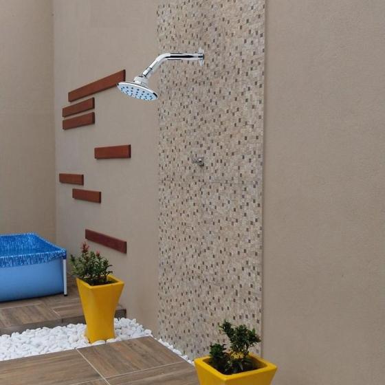 Ducha fria externa p/ piscina e quintal - 36 e 90 pinos de saída de ...