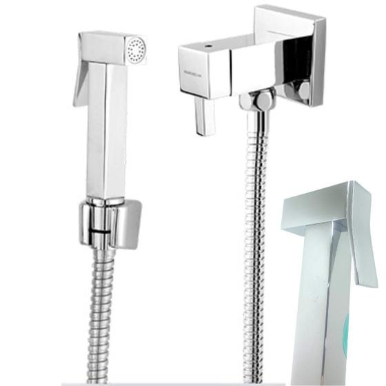 Ducha Higiênica Metal Inox Quadrada Chuveirinho Gourmet Luxo ...