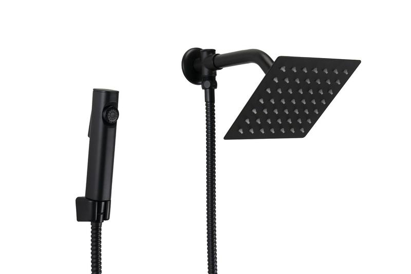 Ducha Inox 15x15 cm Preto Fosco com Chuveirinho de Mão - AMG Metais ...