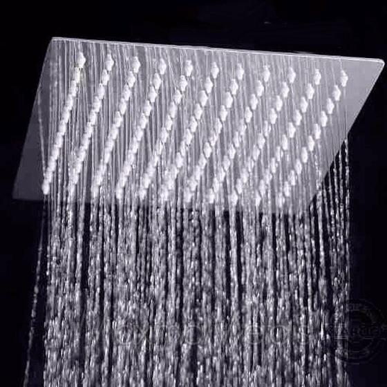 Ducha Inox 20cm Quadrada Square Chuveiro Slim 20x20 super luxo metal ...