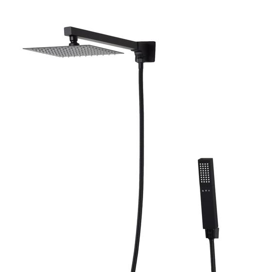 Ducha Inox 304 20 Cm Black Completa Com Desviador E Ducha Manual - AMG ...