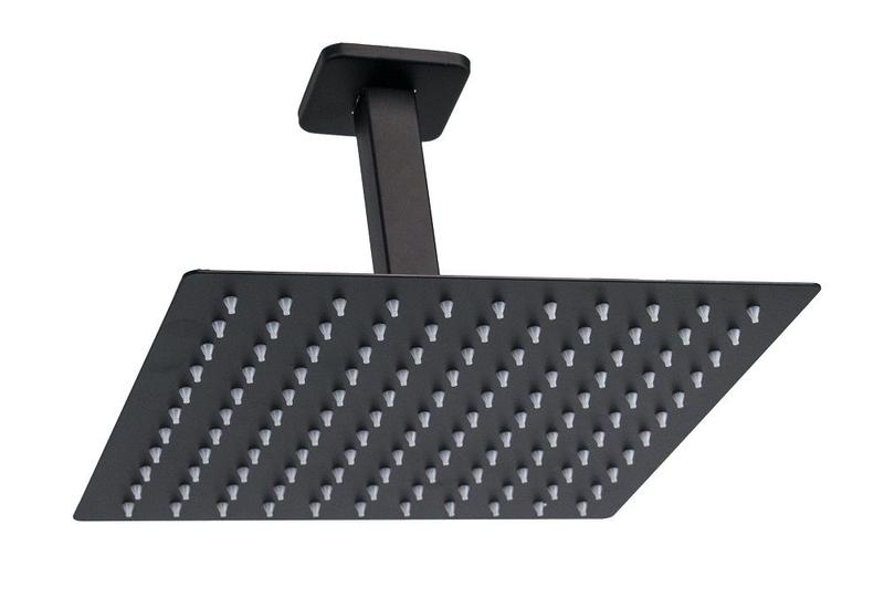 Ducha Inox 304 Slim 25x25 Black Com Braço Suporte Teto 10 cm - AMG ...
