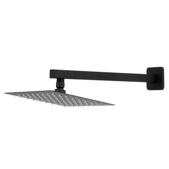 Ducha Slim Quadrada Metal Preto - 30x30CM C/ Braço Completa - Deckcasa ...
