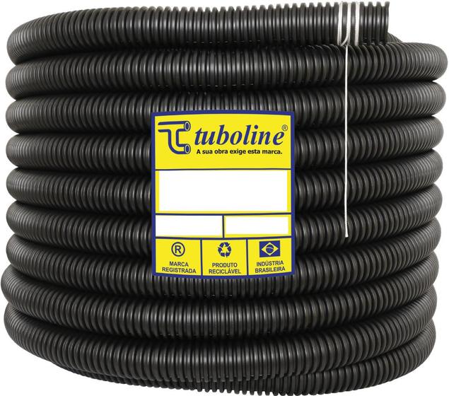 Duto Corrugado Preto Com Guia Poliester DN25 - 3/4" x 50m - TUBOLINE ...