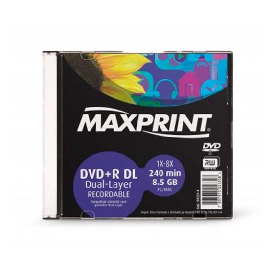 DVD+R DL 8.5GB 8x - Dual Layer - Unidade - Maxprint 502314 - DVD Virgem ...