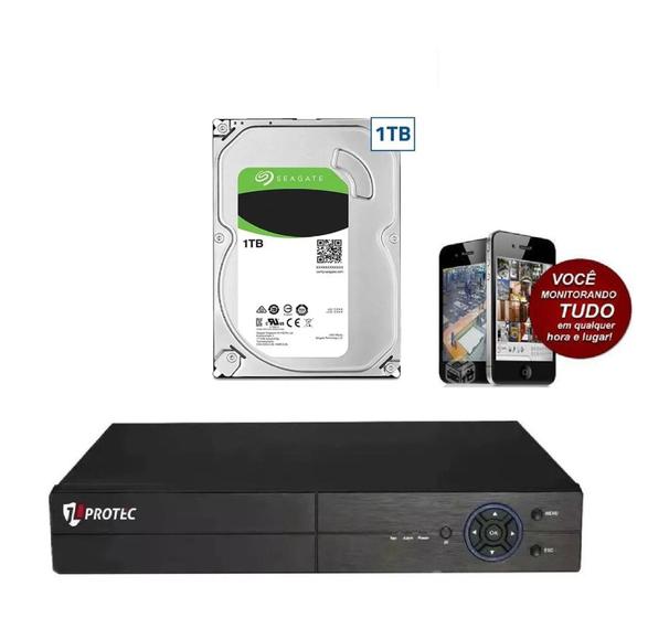 Dvr gravador 4 canais Full hd + hd 1TB - Protec - Gravador de Vídeo ...