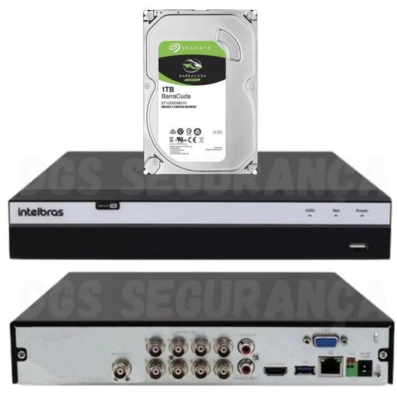 Dvr Multi Hd Intelbras Mhdx 3108 8 Canais Intelbras + hd 1TB - Gravador ...