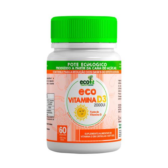 Eco Vitamina D3 2000 UI 60 Cápsulas Ecovit - Vitaminas A-Z - Magazine Luiza