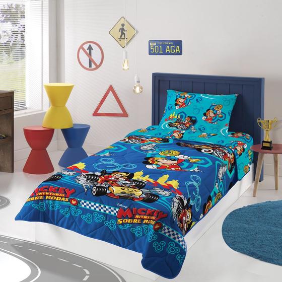 Edredon Coberta Solteiro Dupla Face Menino Mickey Disney Infantil ...