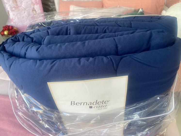 Edredon queen ,malha antialégica azul marinho liso - Bernadete Casa ...