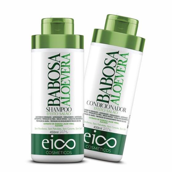 Eico Babosa Shampoo + Condicionador 450ml Aloe Vera Biotina Crescimento ...