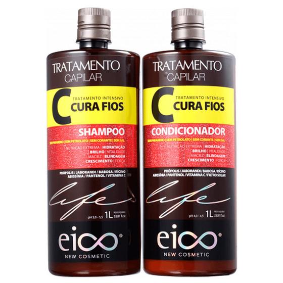 Eico Cosméticos Tratamento Intensivo Cura Fios Kit Duo 2x1L - Kit ...