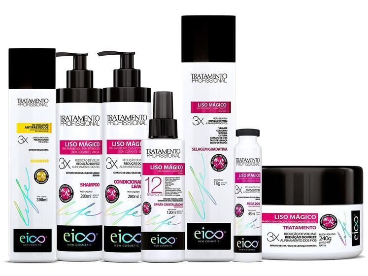 Eico Kit Liso Mágico Completo + Selagem 1kg + Antirresiduos - Eico ...